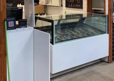 China Gelato Display Cabinet Scoop Display Ice Cream Freezers With GN Pans for sale