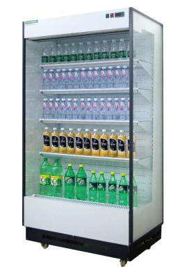 China Full Glass Small Multideck Fridge Fruits Dispaly Showcase For Convenient Store for sale