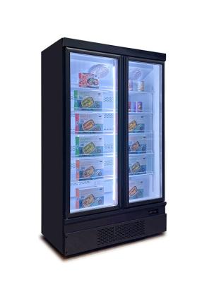 China Plug In System Commercial Display Freezer Double door Showcase for sale
