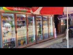 Customization HD Glass Supermarket Upright Beverage Cooler With N Doors