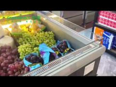 Frutifica o congelador de aço inoxidável vegetal da ilha do supermercado do refrigerador aberto da exposição