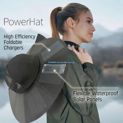 China Foldable Portable Solar Charging Cap with 22% Efficiency and 13W Max Power for Camping for sale