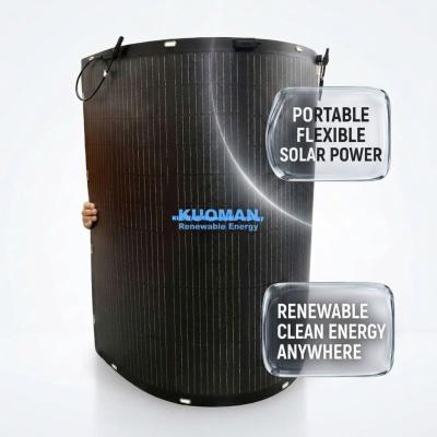 China 200W Eco Friendly Flexible Solar Panel with IP67 Rated Junction Box for Zero Carbon Footprint for sale