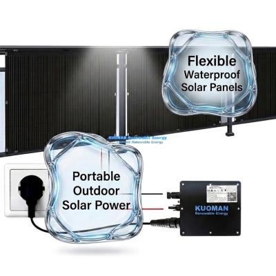China Durable 200W Flexible Solar Panel IP65 Waterproof 360 Degree Bendable for Off Grid Living for sale