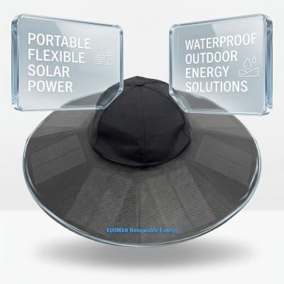 China Folding Portable Solar Panel Hat with 22% Efficiency and 13W Max Power for Camping for sale