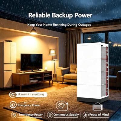 China Modular Vertical Stack 51.2V Battery No Extra Rack Required Home Garage Storage System for sale