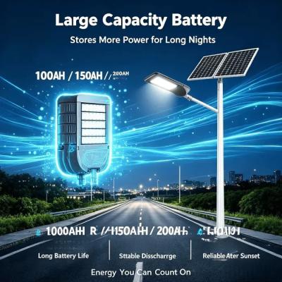 China Large Capacity Battery Solar Street Light Long Service Life Road Lamp for sale