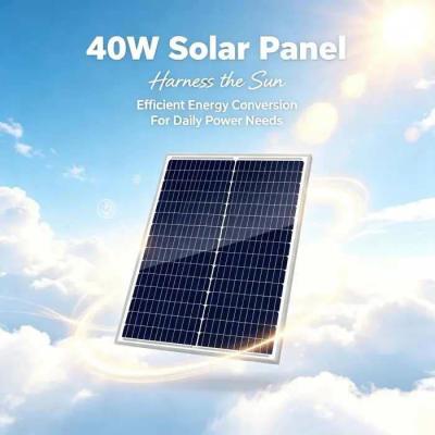 China Waterproof 40W Mono Solar Panel Heavy‑Duty Aluminum Frame Backyard Solar Charger for sale