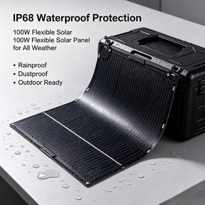 China 105W Black PET Flexible Solar Panel, High Efficiency Solar Module for Balcony, Camper & Overlanding for sale