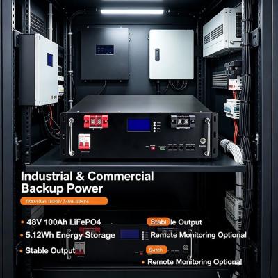 China 48V 100Ah 19‑inch Rack‑Mount Battery 5.12kWh For Server Room UPS Emergency Backup Power for sale