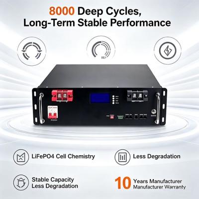 China Rack‑Mount Solar Storage Battery 51.2V 100Ah CE UN38.3 Certified Global Wholesale Shipping for sale