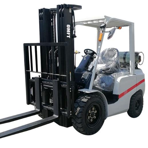 China 3.5ton Gasoline Lp Gas Dual Fuel Forklift Trucks with Side Shift Solid Tyre Tcm Technical Petrol LPG Forklift