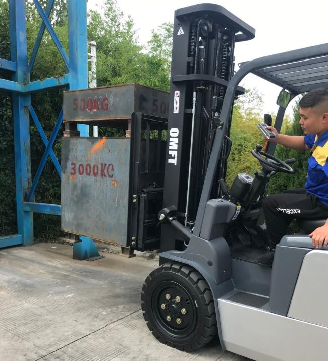 3.5ton 3500kgs Four Wheels Small Omft Electric Forklift Truck with AC System