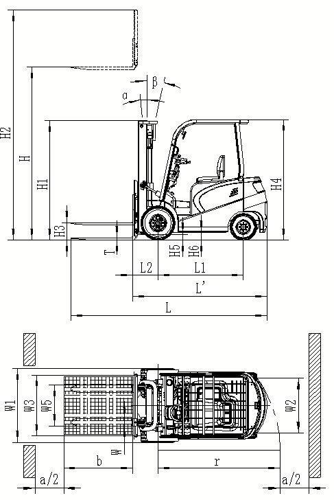 2.5 Ton 2500kg Cpd25m Electric Forklift Battery Forklift Trucks with Ce