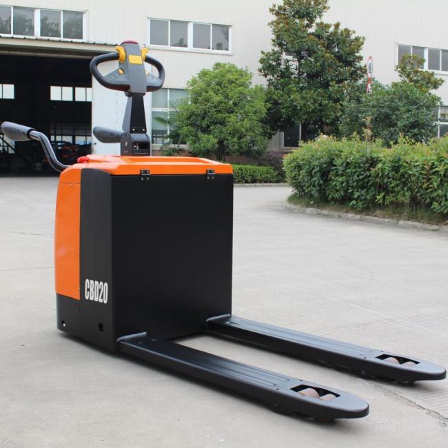 2 T 2ton 2000kg Stand-on Type Full Electric Powered Pallet Truck Electric Pallet Truck Battery Operated with Acid Battery