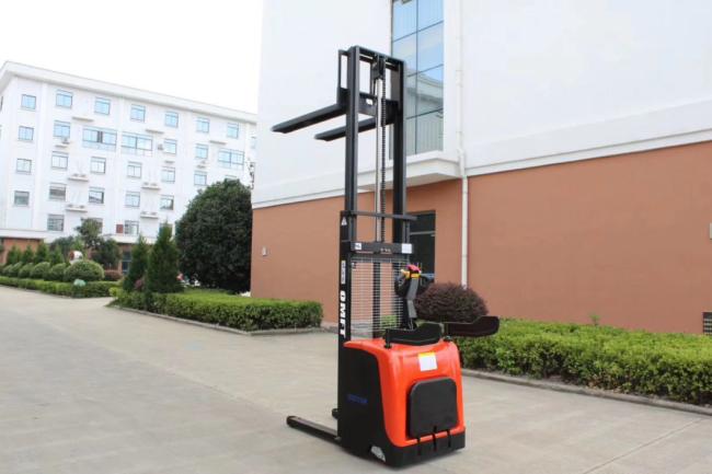Electric Powered Pallet Stacker Standing Type Full Electric Stacker Battery Operated 1.5t 1.5 Ton Suitable for Very Narrow Aisle