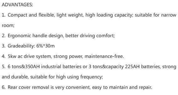 3ton 6ton Automatic Seat Type Electric Tow Tractor with Ce Certificate