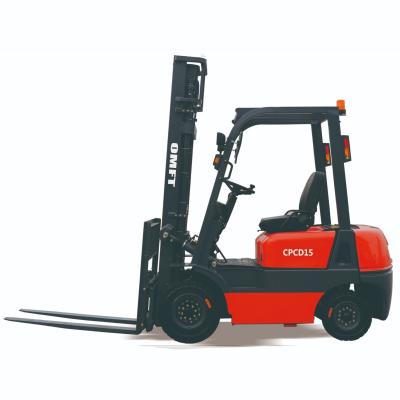 China 1.5 ton diesel vorkheftruck in vorkheftruck met 1070 mm vork en 3000-7000 mm hefhoogte Te koop