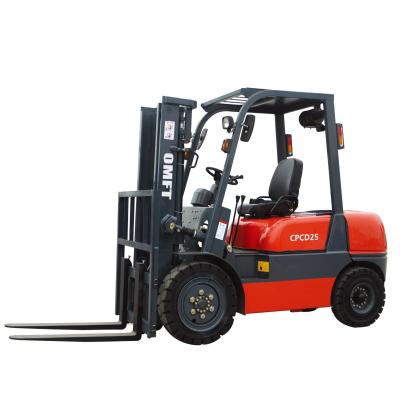 China CPCD25 2,5 ton diesel vorkheftruck met drievoudige containermast en zijverander Te koop