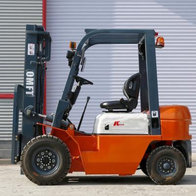 China 2.5 ton 2500 kg Cpcd25 Diesel vorkheftruck met 3m 3000mm Duplex en vrije lift in banden Te koop