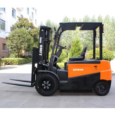 中国 2155mm ターニング半径 3トン ミニ電気電池フォークリフト 固体タイヤとサイドシフト 販売のため