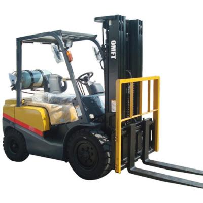 China CPQY30 2,5 ton driefasen driecontainer met mast benzine LPG vorklift met vaste banden Te koop