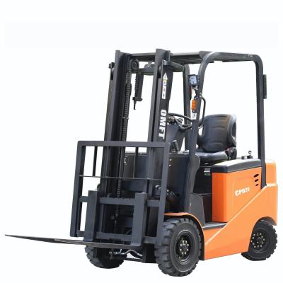 China 3650 mm Min. Breite des rechten Winkels Stapeln 2 Tonnen 2000 kg Elektrischer Gabelstapler mit Wechselstrommotoren zu verkaufen