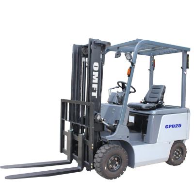 China CE ISO SGS-Standard 2,5 Tonnen 2500 kg 4 Räder elektrischer Gabelstapler für die Materialbearbeitung zu verkaufen