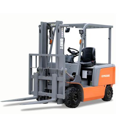 中国 3トン 3000kg 4ホイール電気フォークリフト ミニ 右角の幅 4157mm 販売のため