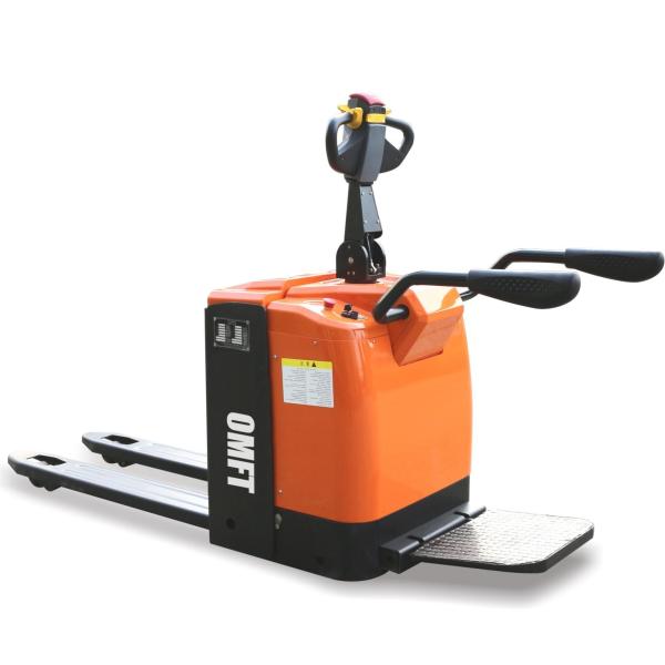 Quality 2t 2.0ton 2000kg Full Electric Pallet Truck with Large Capacity Battery Stand-on Type for sale
