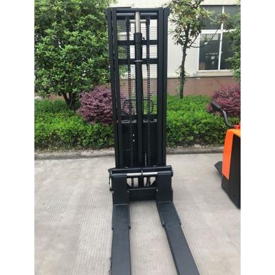 China 1 Ton Battery Operated Electric Stacker with 2m Duplex Mast and 2000mm Lifting Height for sale