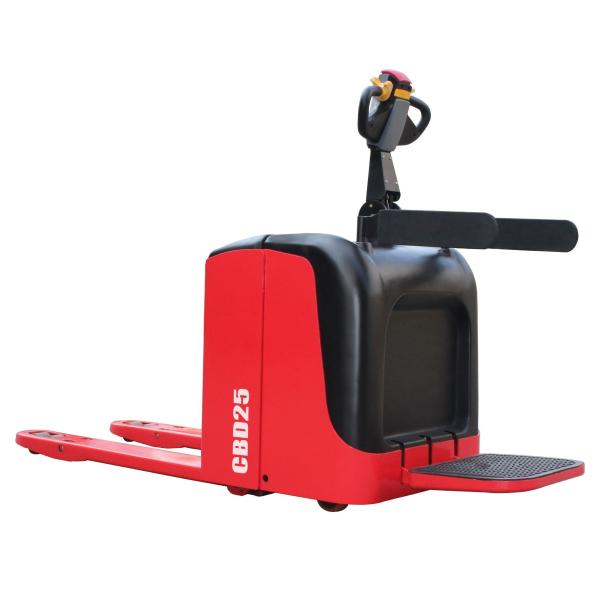 Quality 24V/210ah Battery Powered 2.5 T Stand on Type Electric Pallet Truck for Food for sale