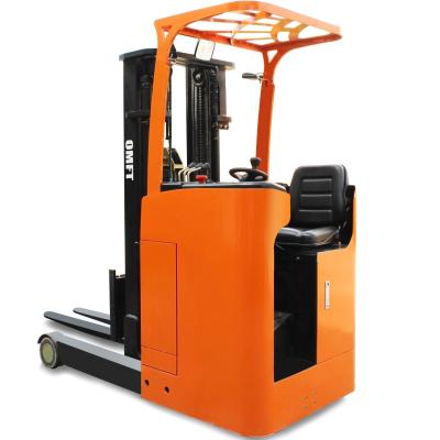 China 1t 1.5t 2t 2.5t Narrow Aisle Electric Reach Stacker with Seat and 100/30/1070mm Fork for sale