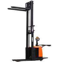China 2.0 Ton Stand Type Self-Loading Self-Unloading Electric Stacker with 560X1220mm Fork for sale