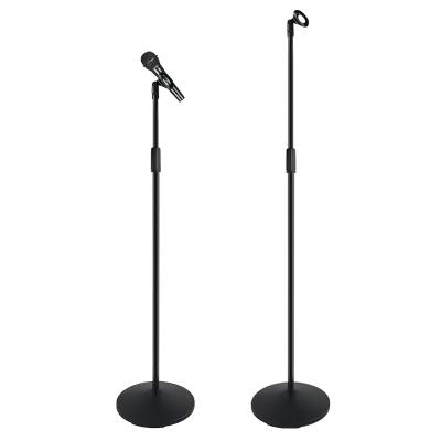China Live Stream Karaoke Stage Universal Floor Mic Stand With Metal Round Base for sale