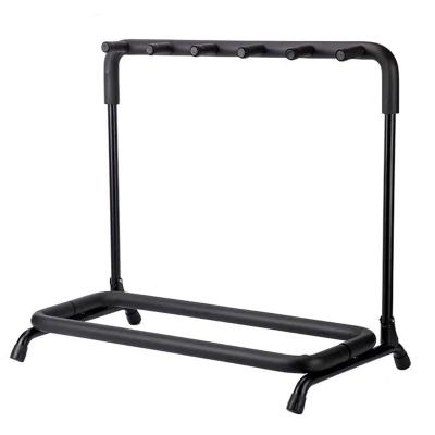 China 5 Space Foldable Guitar Stand Multi Rack Guitar Display Stand For Acoustic Electric Bass Ukulele for sale
