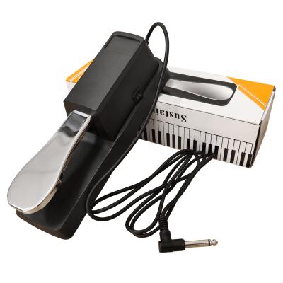 China Chrome Metal Universal Sustain Pedal Piano Style With 6.5mm Jack Polarity Switch for sale