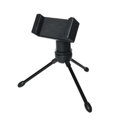 China Mini Metal Desktop Tripod , Black Portable Phone Stand For Live Streaming Selfie for sale