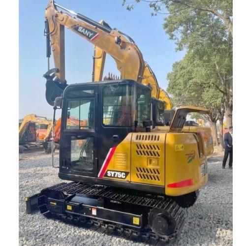 Quality Low price sale of original hydraulic track type Sany SY75 second-hand excavator and hook machine for sale