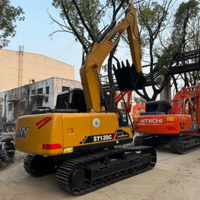 China Niedrigpreisverkauf eines Original-Hydraulikbahntypes Sany SY135 Gebrauchtbagger mit Hakenmaschine zu verkaufen
