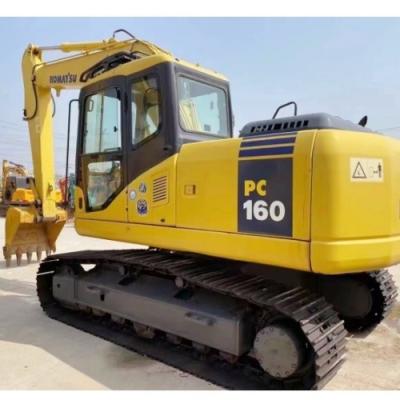 China Tweedehands Komatsu PC160 graafmachine met originele hydraulische pomp in goede staat Te koop