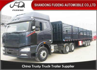 China Top - Class Steel Frames 3 Axles Side Wall Semi Trailer With Advanced LED Light for sale
