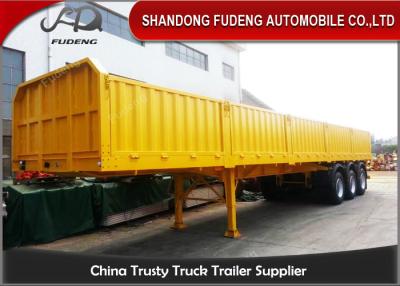 China 12 Wheelers 2 / 3 Axles Side Wall Semi Trailer 12.5m×2.5m×1.7m Dimension for sale