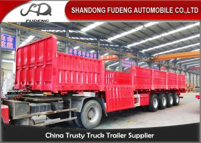 China 4 axle 80ton side wall semi trailer with mechanical suspension for sale