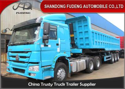 China Hydraulic Self Discharge Dump Semi Trailer 8mm Plate Side Wall 6mm 60 Cubic for sale