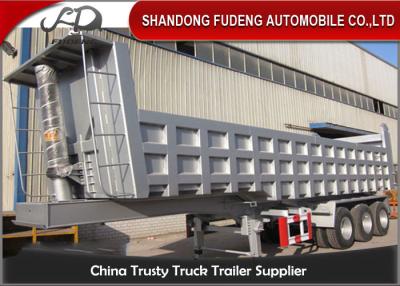 China Tri Axle Hydraulic Dump Trailer , Steel Dump Trailers For Cargo Transprtation for sale