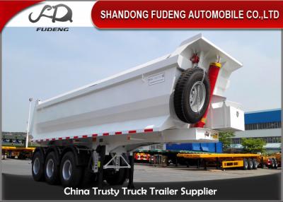 China 3 Axle Dump Semi Trailers  , Hydraulic Cylinder Tipping / Tipper Trailer for sale