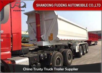 China Q345B Steel Frame Tractor Trailer Dump Trailers 50 Tons Load Capacity for sale