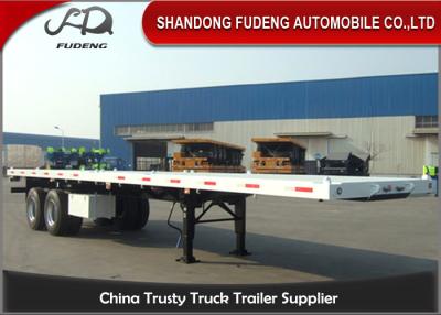 China Custom Made Truck Flatbed Trailers Double Axles Mechanical / Air Suspension for sale