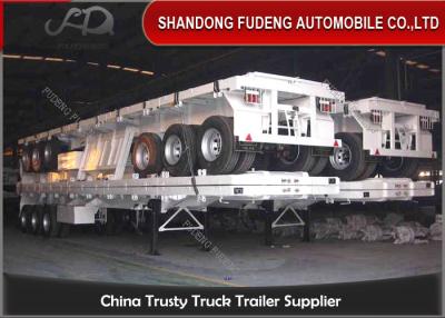 China 3 axle Container Flat Bed Semi Trailer 40ft flatbed transportation trailers for sale